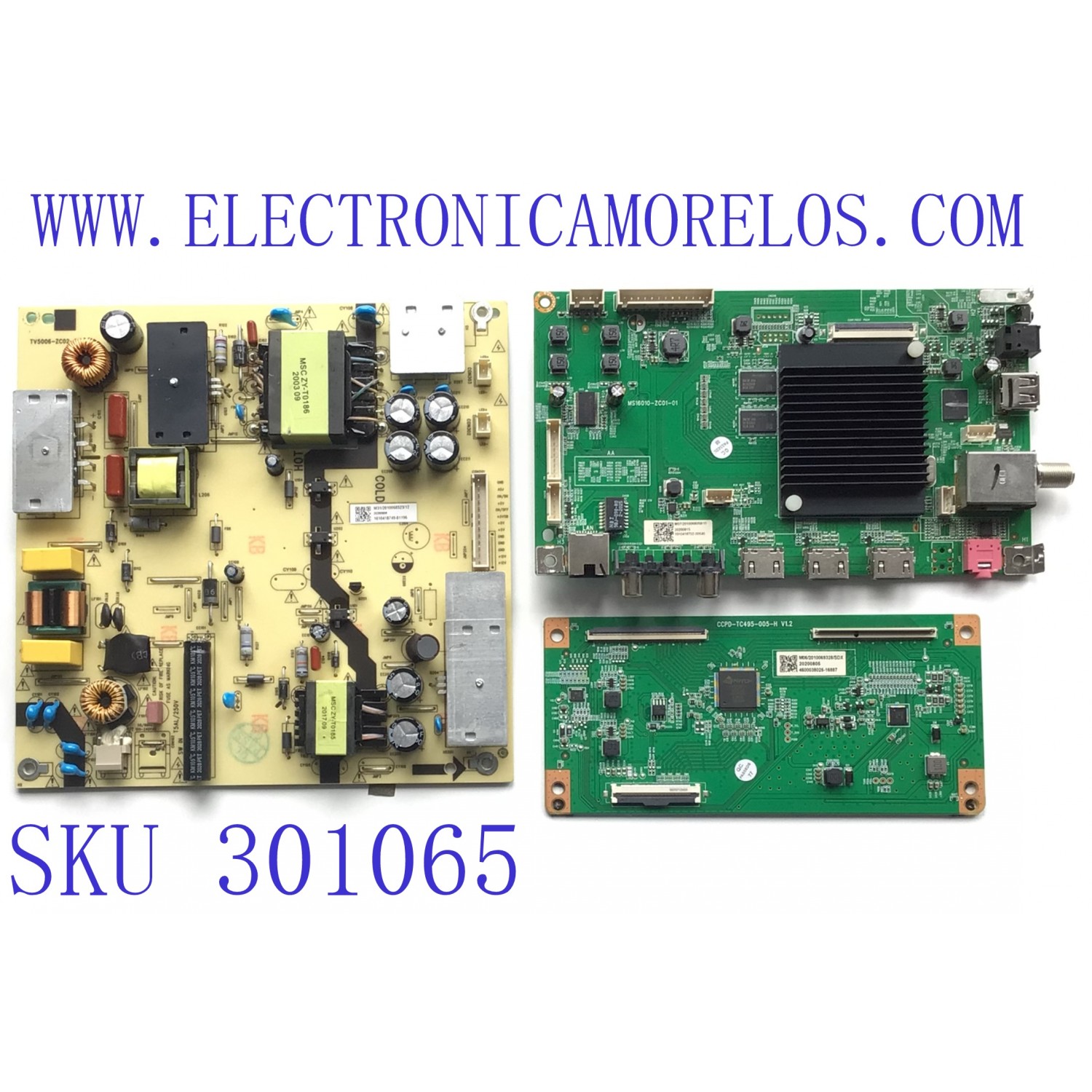 KIT DE TARJETAS PARA TV JVC / MAIN MS16010-ZC01-01 / 20200815 / FUENTE ...