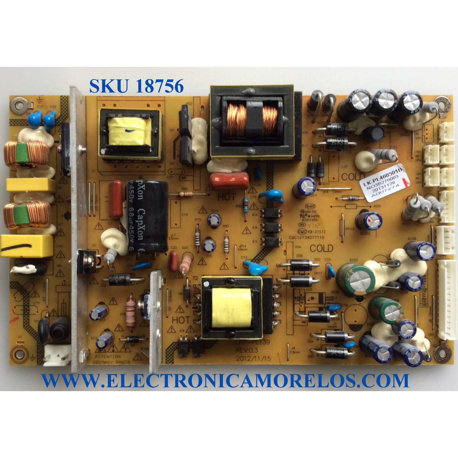 FUENTE DE PODER / WESTINGHOUSE LK-PL460501B / LKP-PL139 / NO3B270003 ...