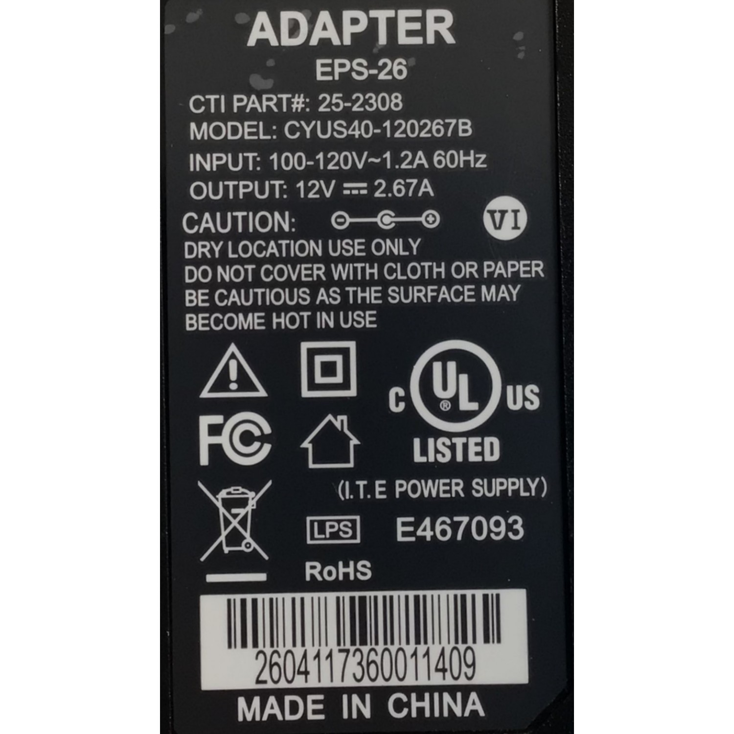 CARGADOR / ADAPTADOR DE FUENTE DE ALIMENTACION COMCAST / NUMERO DE ...