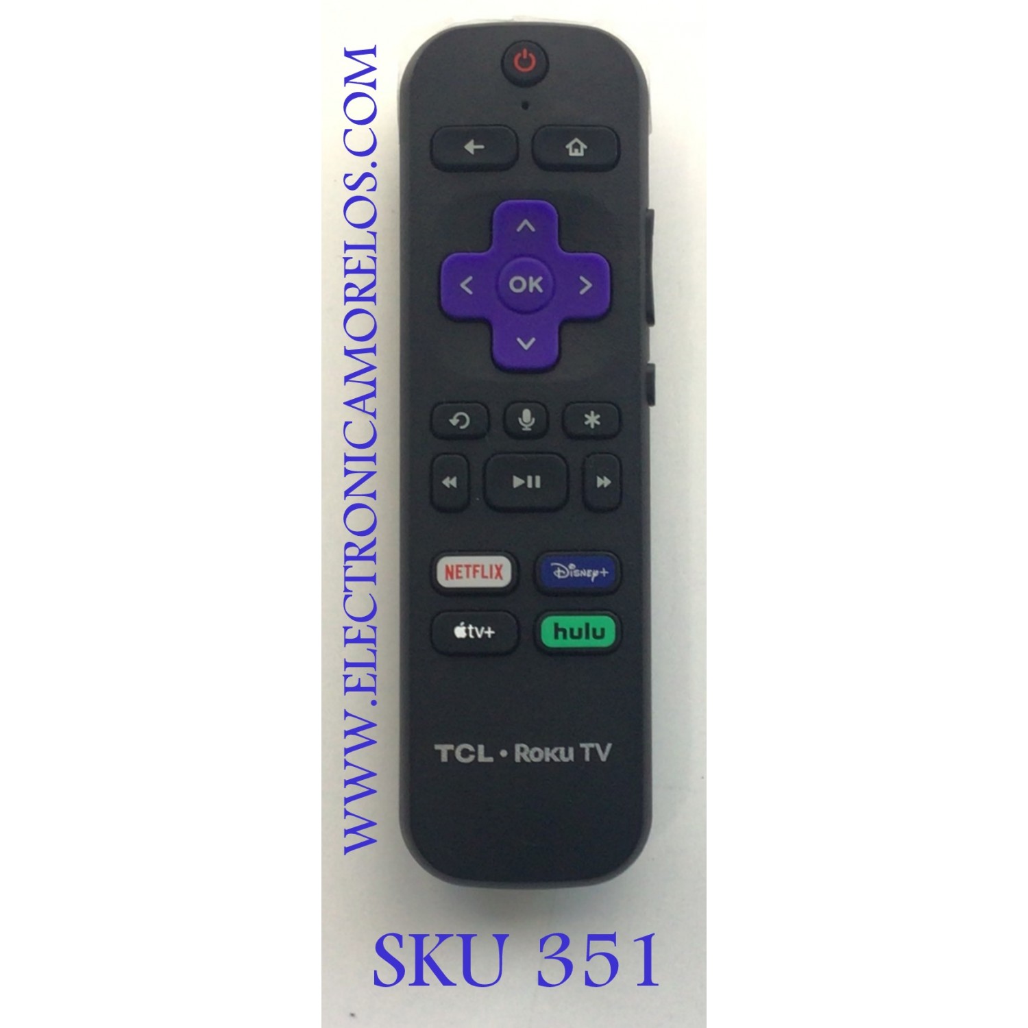 CONTROL REMOTO PARA TV TCL ROKU / NUMERO DE PARTE 21001-000011 / RC-EL5 ...