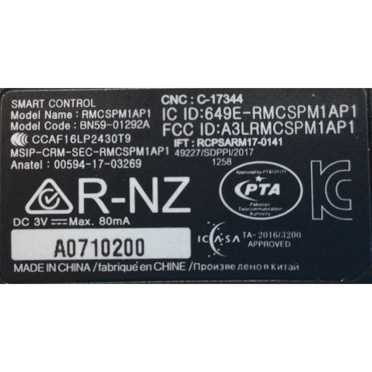 CONTROL REMOTO ORIGINAL NUEVO PARA TV SAMSUNG SMART TV / NUMERO DE ...