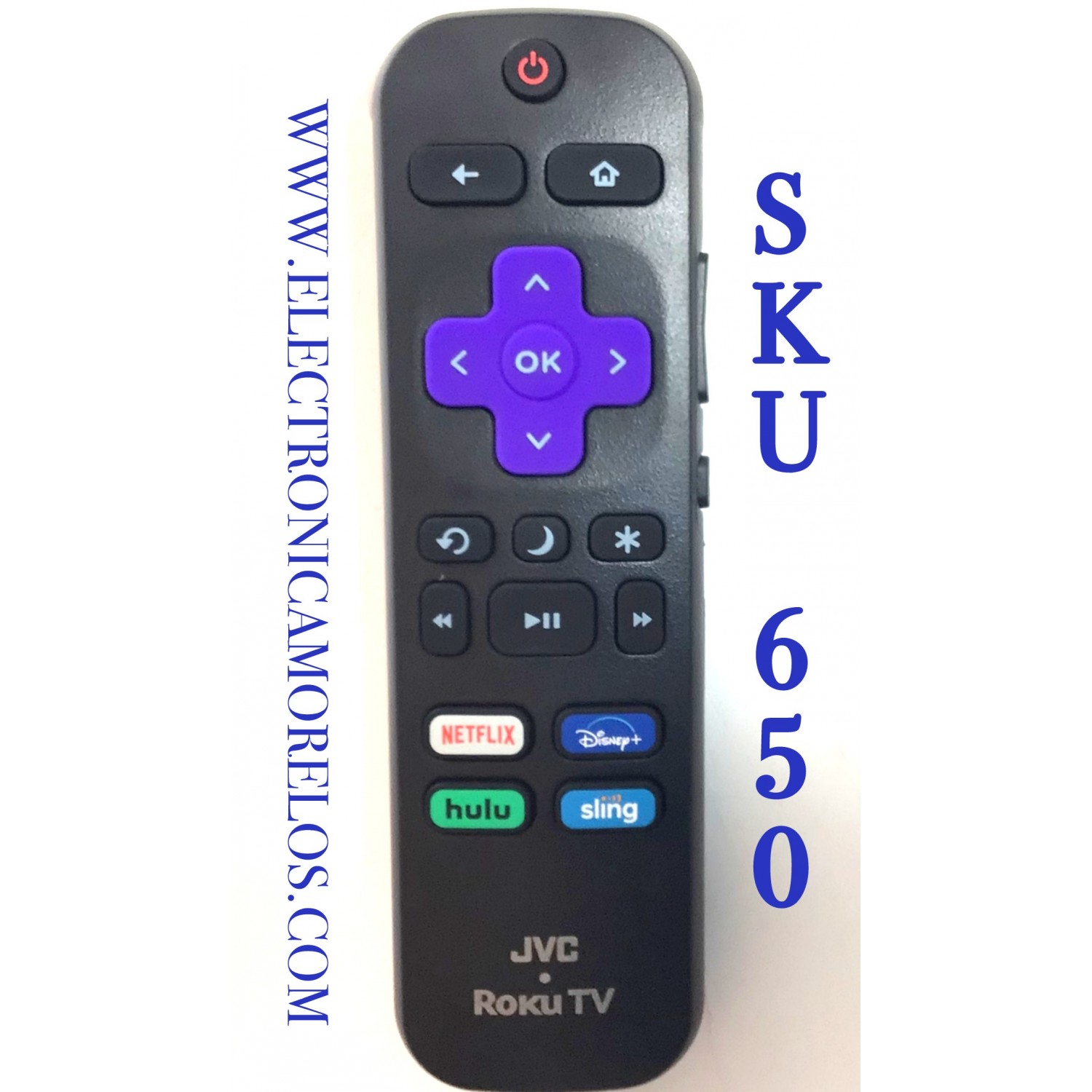 CONTROL PARA SMART TV JVC ROKU / NUMERO DE PARTE 3226000885 / RC-AFIR ...