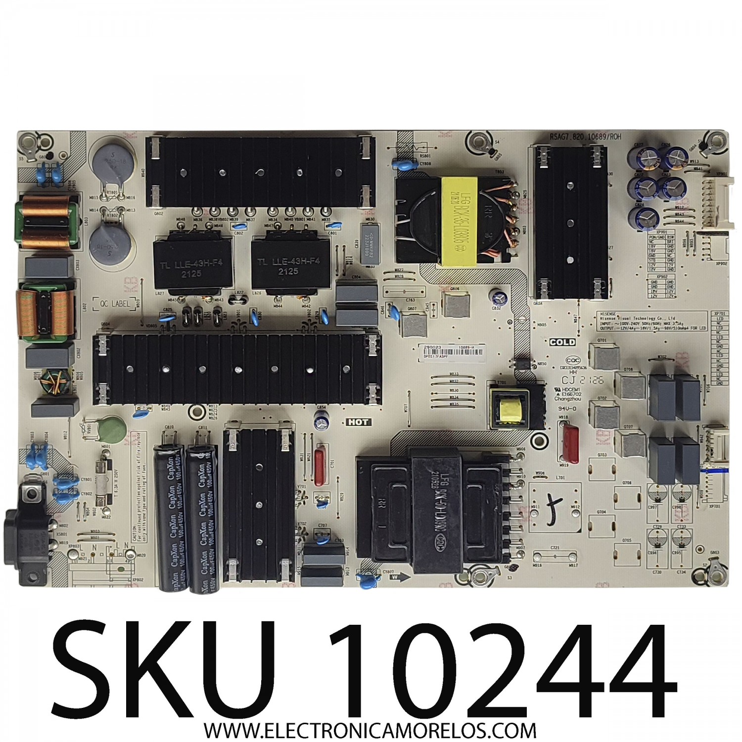 FUENTE DE PODER PARA TV TOSHIBA / NUMERO DE PARTE 290023 / RSAG7.820. ...