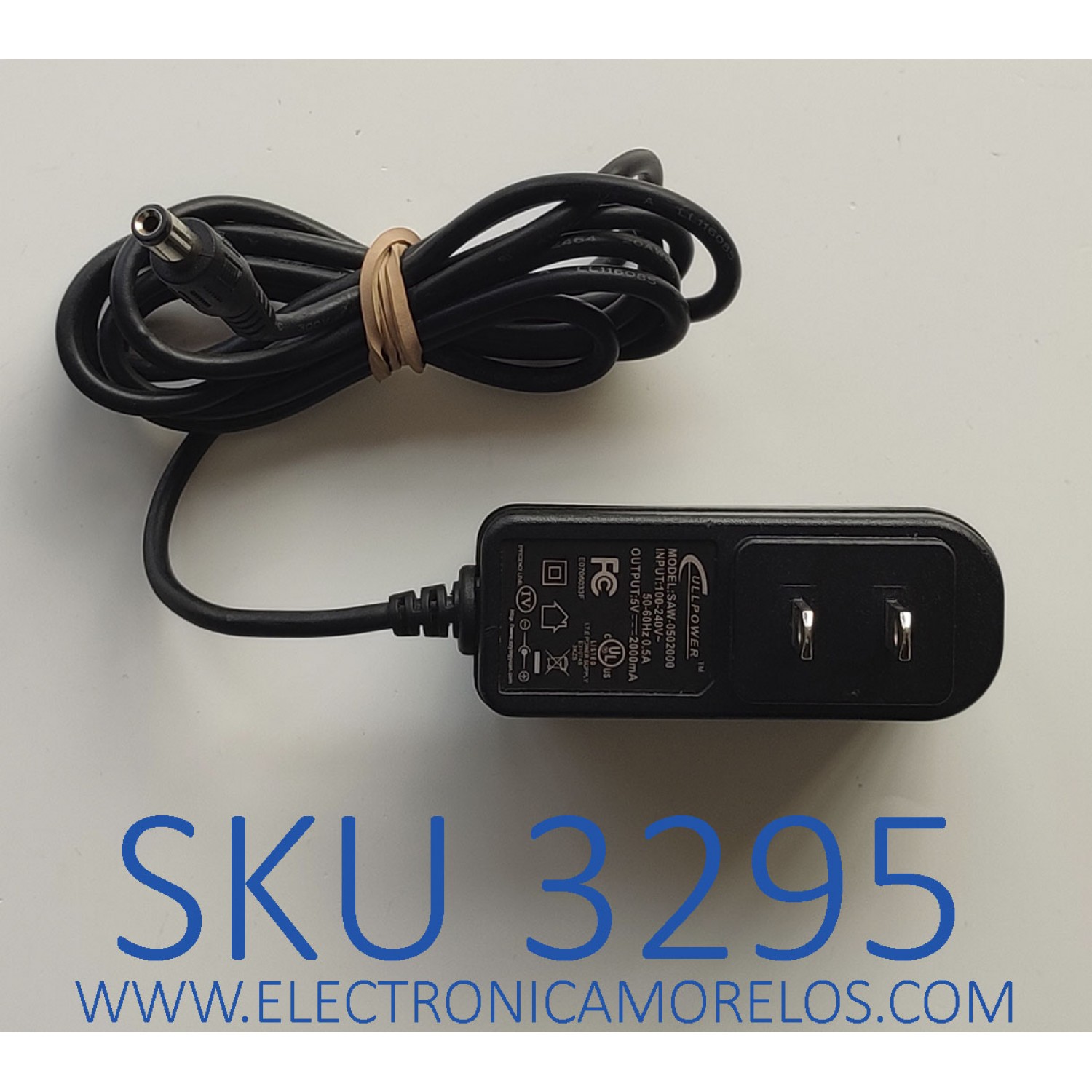 ADAPTADOR AC/DC ULLPOWER / NUMERO DE PARTE SAW-0502000 / INPUT: 100 ...