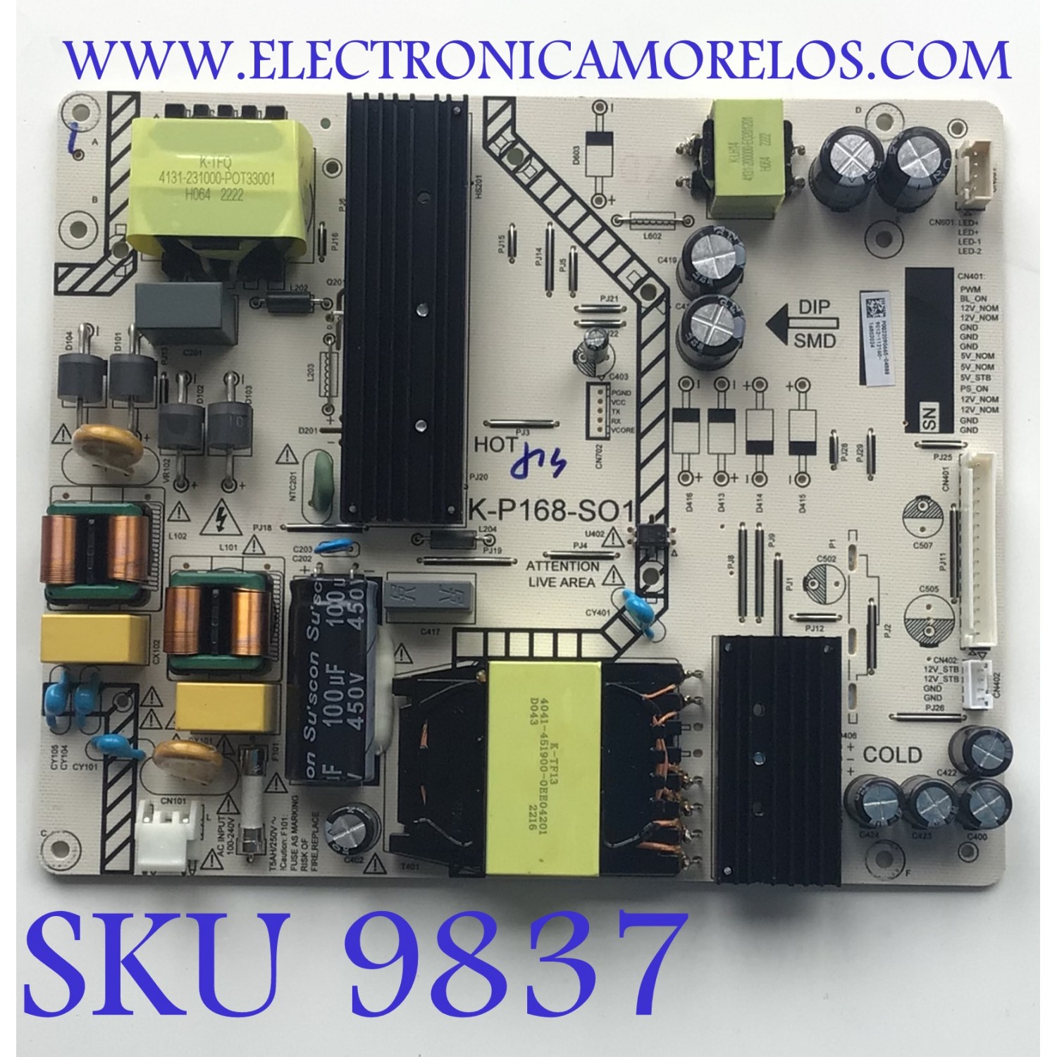 FUENTE DE PODER ORIGINAL PARA TV JVC / NUMERO DE PARTE 9012-112160 / K ...