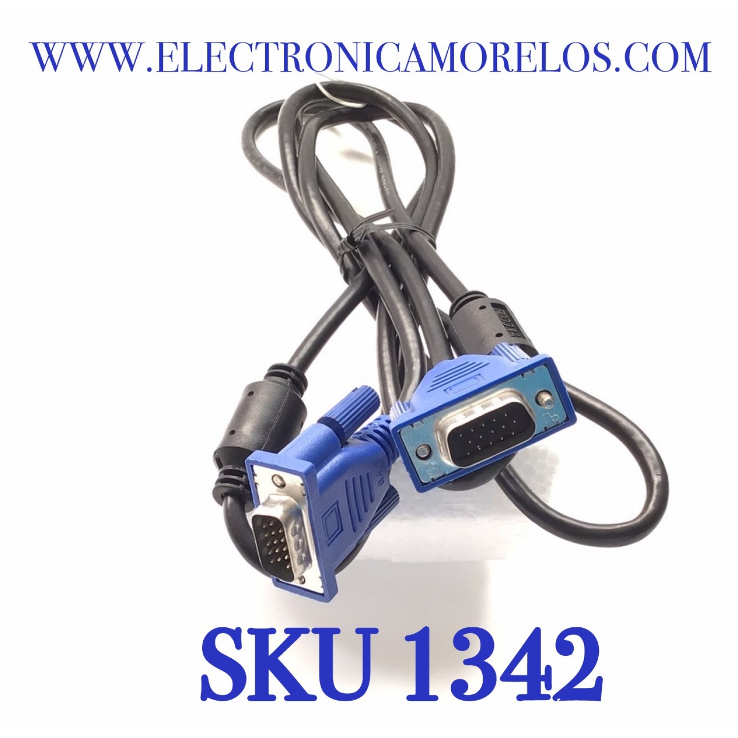 CABLE DE VIDEO VGA MACHO A MACHO “NUEVO“ / 15 PINES / 30V / 1.80M ...