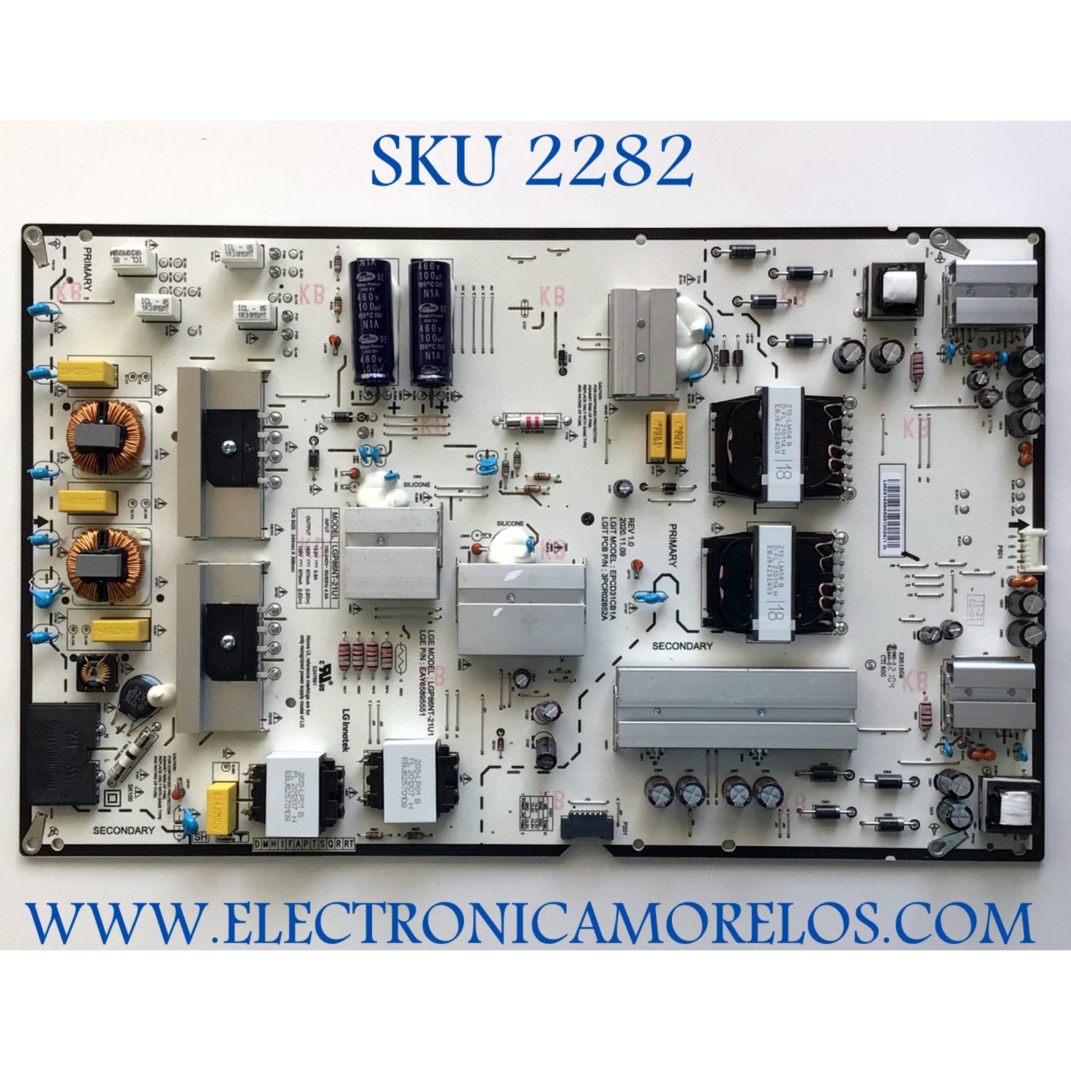 FUENTE PARA TV LG NUMERO DE PARTE EAY65895551 / LGP86NT-21U1 ...