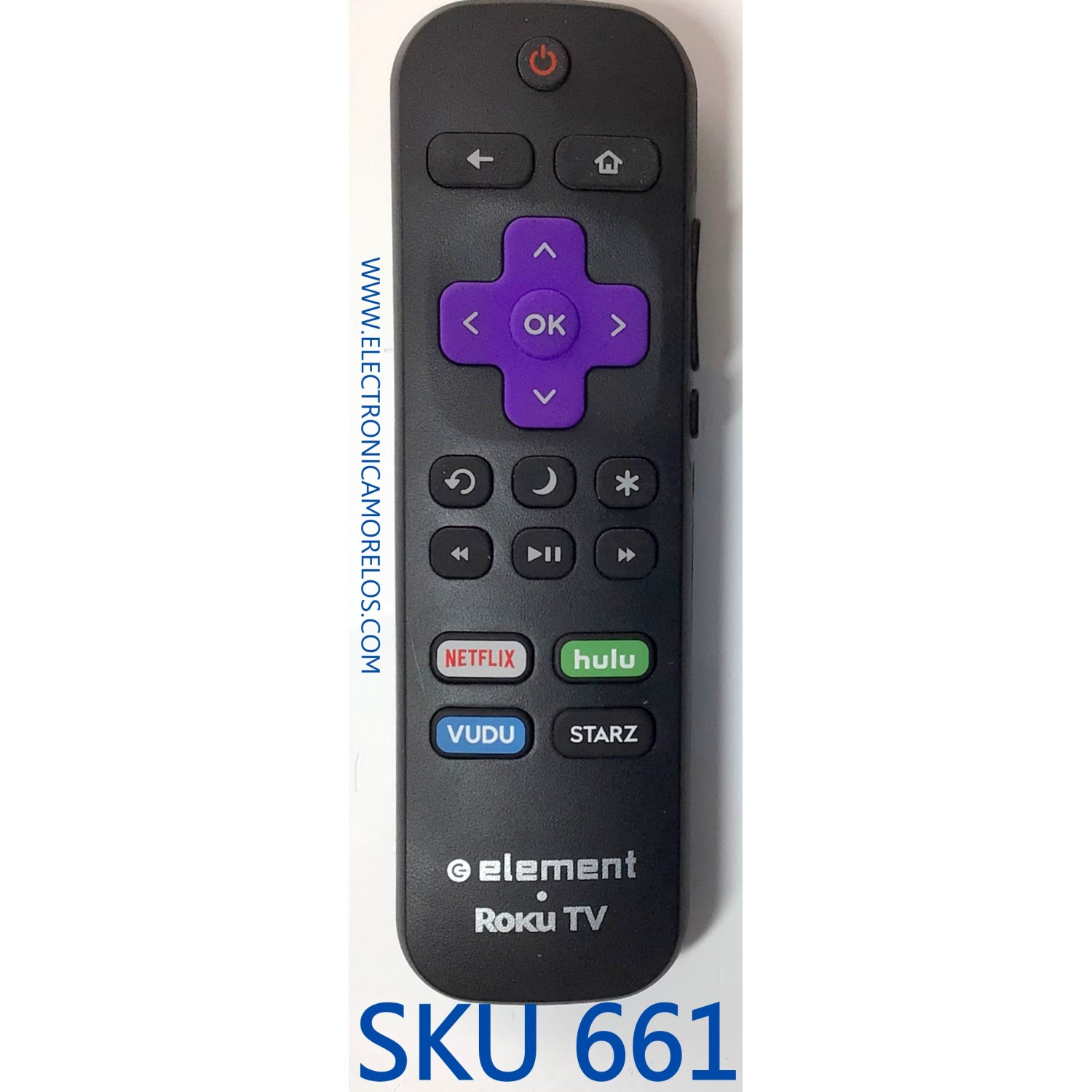 CONTROL REMOTO PARA SMART TV ELEMENT 4K ROKU COMPATIBLE CON TCL ONN JVC ...