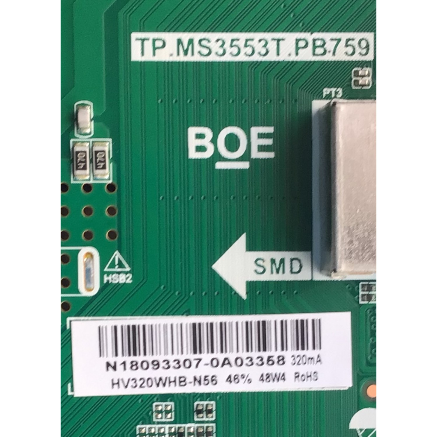 MAIN FUENTE / PARA TV SHARP / NUMERO DE PARTE 3200555620 / TP.MS3553T ...