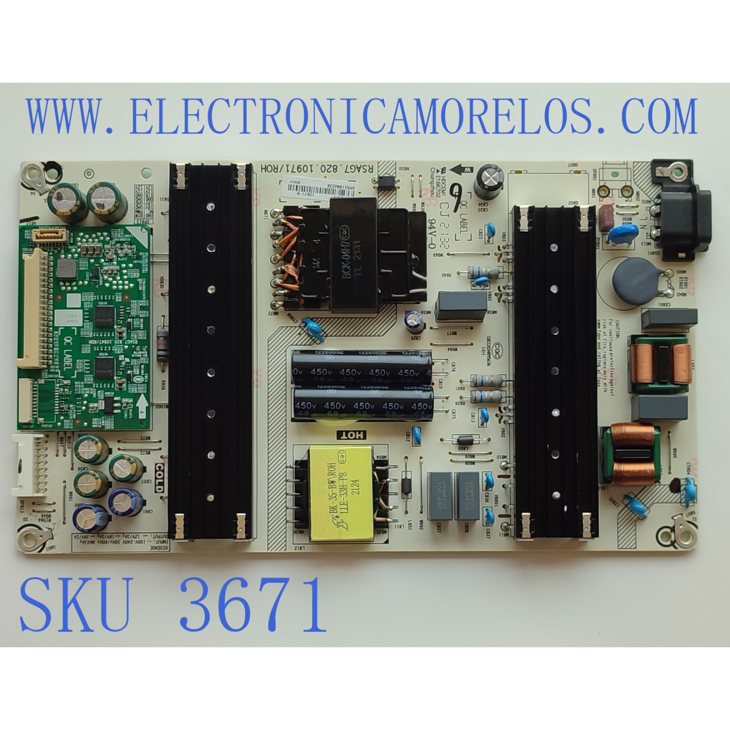 FUENTE DE PODER PARA TV TOSHIBA / NUMERO DE PARTE 291094 / RSAG7.820. ...