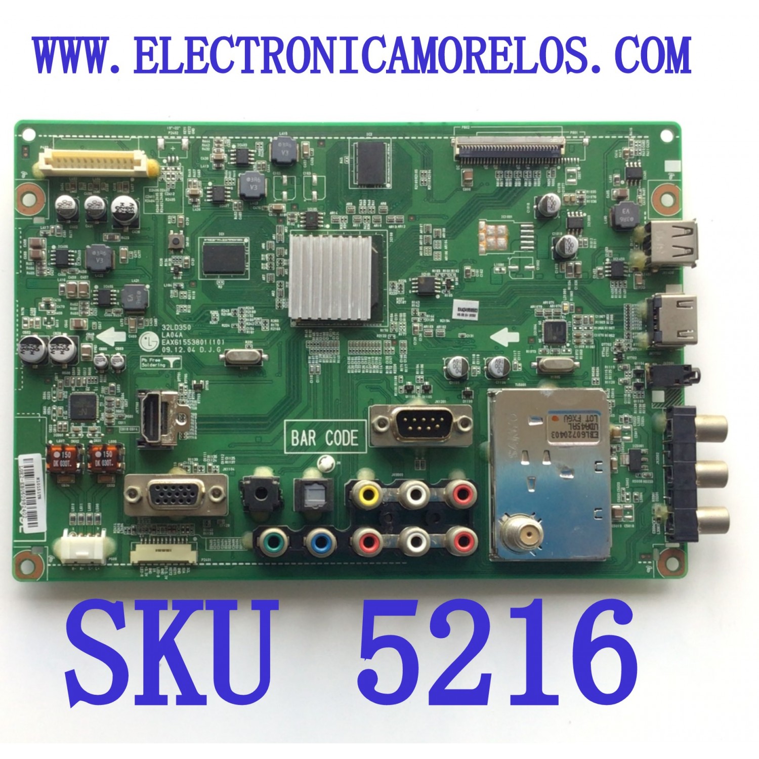 MAIN PARA TV LG / NUMERO DE PARTE EBU60982402 / EAX61553801(10 ...