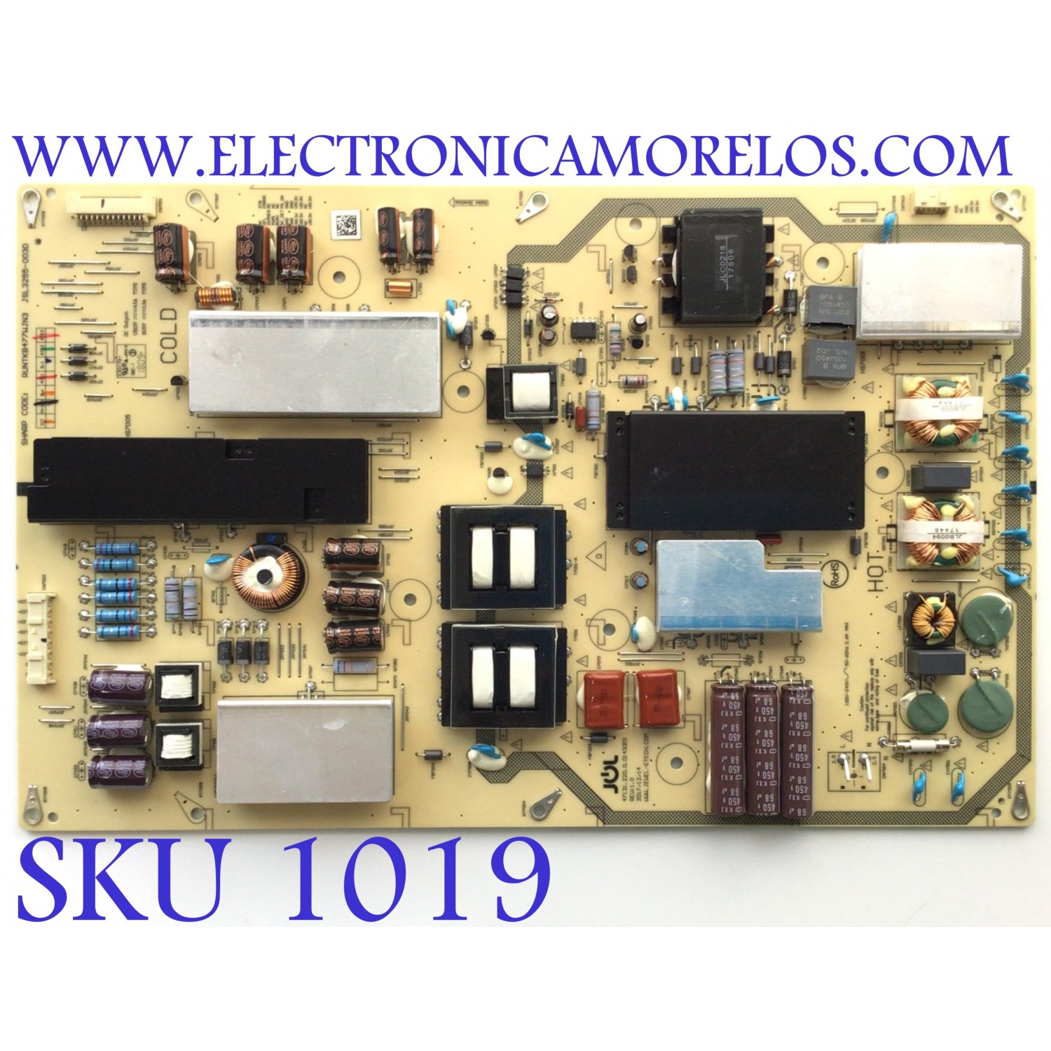 FUENTE PARA TV SHARP / NUMERO DE PARTE RUNTKBBV477WJN3 / JSL3255-003D ...