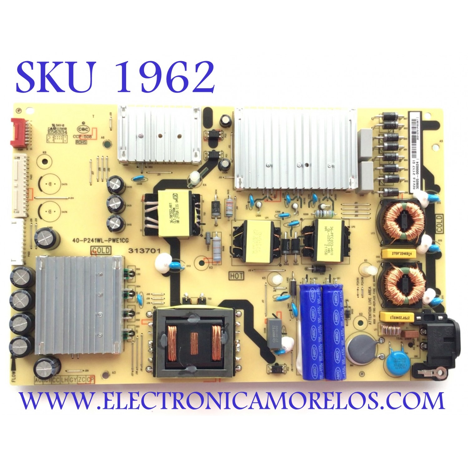 FUENTE DE PODER PARA TV TCL QLED / NUMERO DE PARTE 30805-000024 / 40 ...