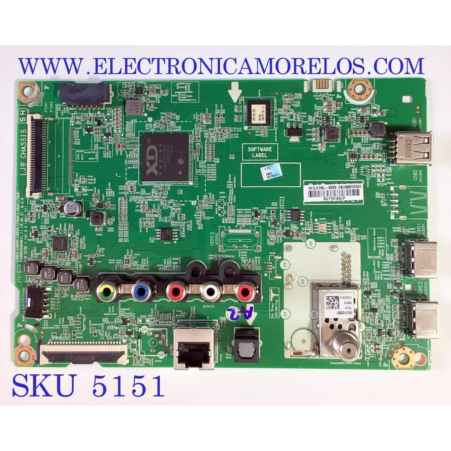 MAIN ORIGINAL PARA SMART TV LG / NUMERO DE PARTE EBU65672244 ...