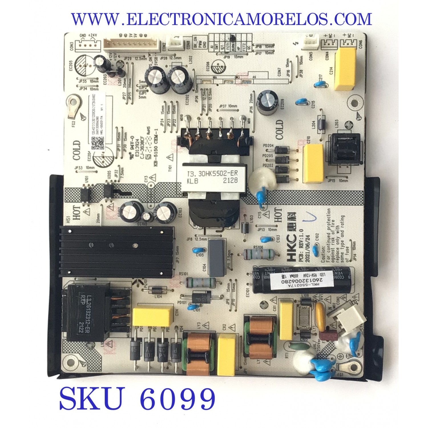 FUENTE PARA TV ONN ROKU / NUMERO DE PARTE 260132006280 / CJ-3638CF / KB ...